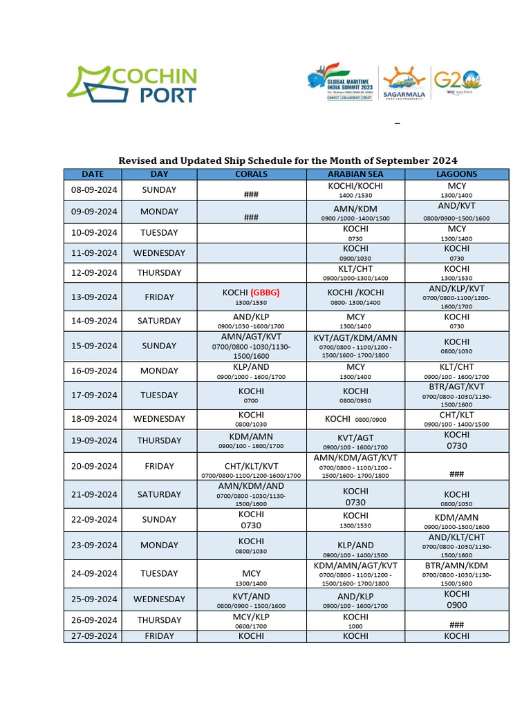 Updated Ship Schedule 12 09 24 | PDF