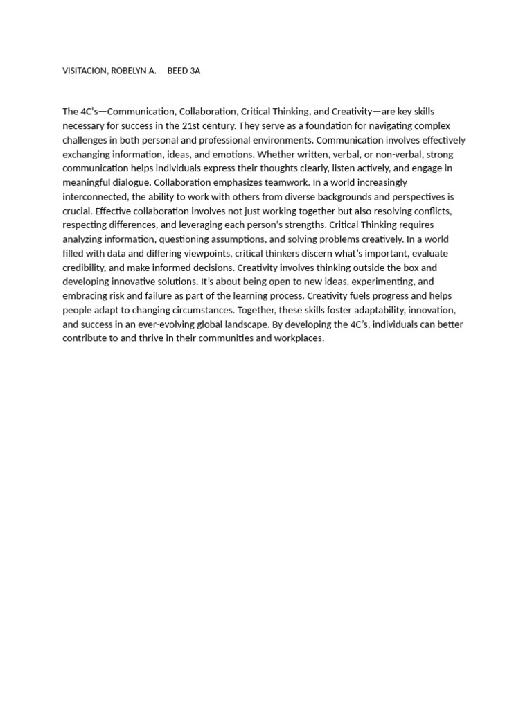 Reflection 4CS | PDF