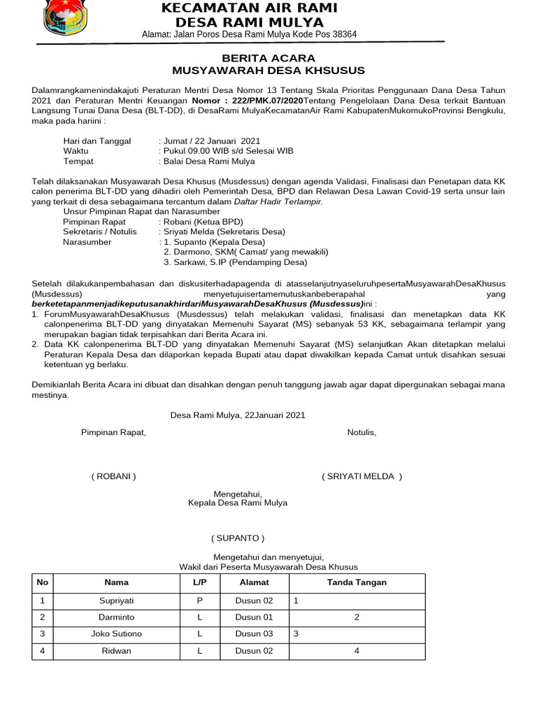 Ba Musdes Khusus | PDF