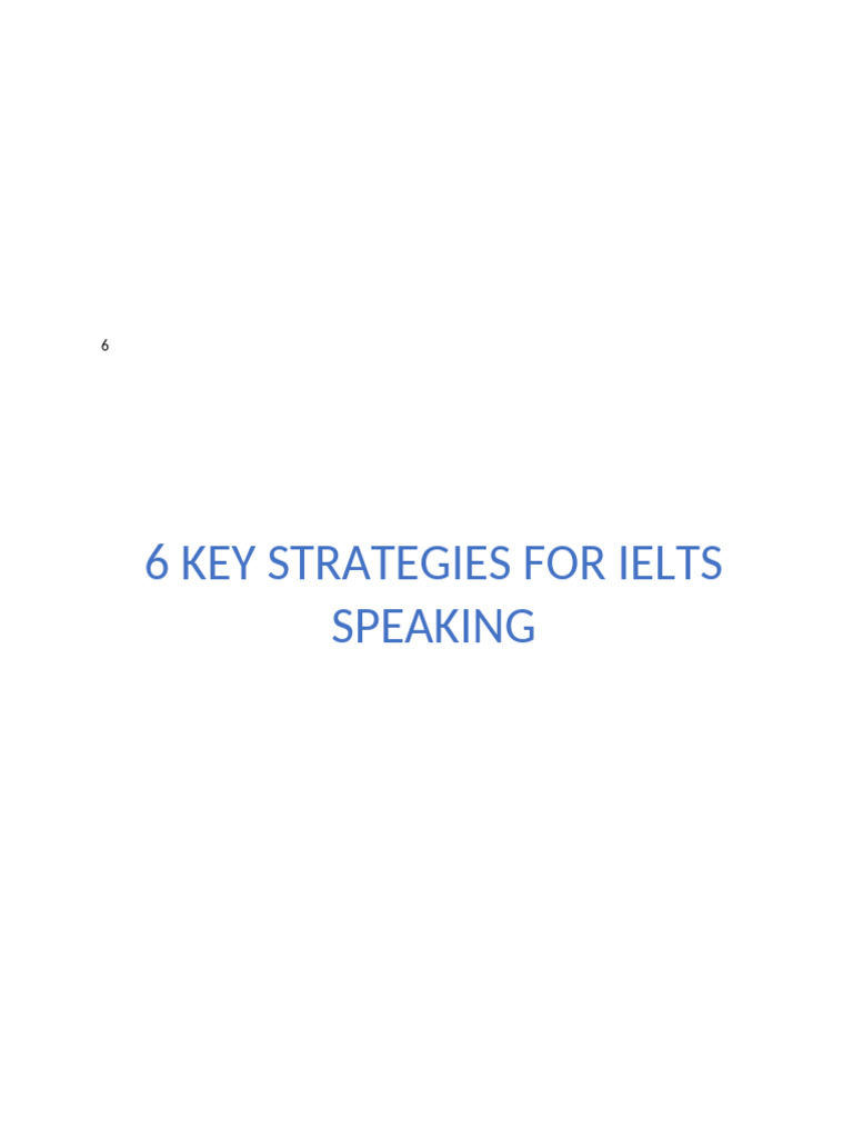 6 Key Strategies For Ielts Pdf