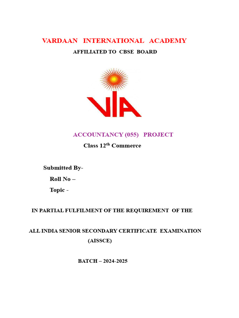 Vardaan International Academy: Affiliated To Cbse Board | PDF