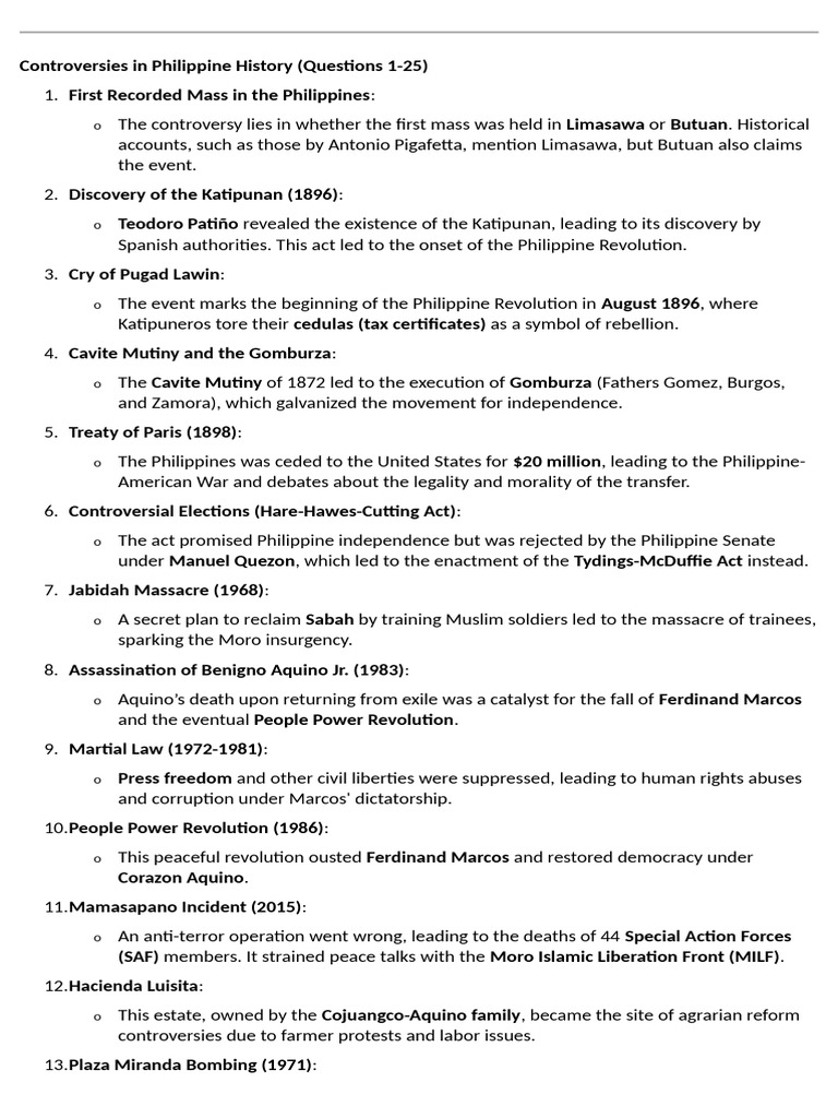 Study Notes Readings in Philippine History Midterm Coverage | PDF