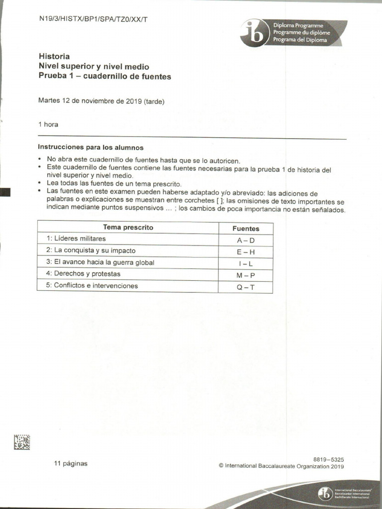 Historia P1 - N2019 Ib | PDF