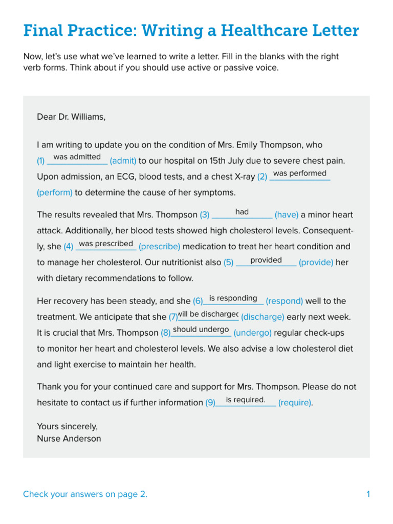 Update letter content sample, passive voice. | PDF