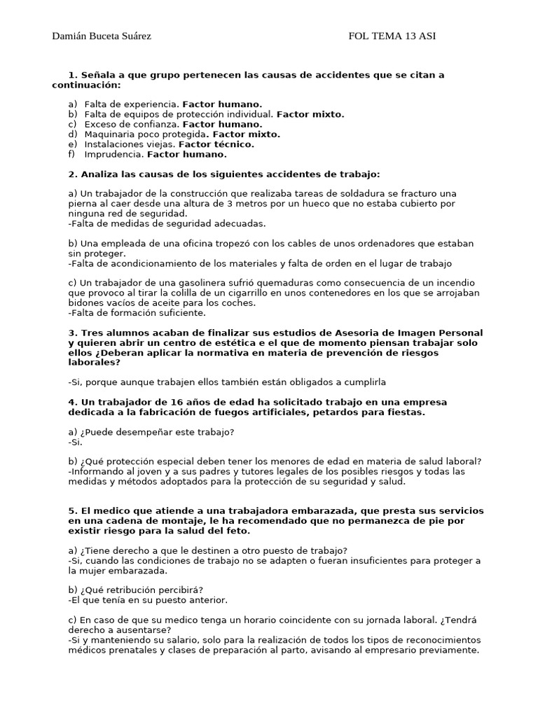 Ejercicios Fol Tema 13 | PDF