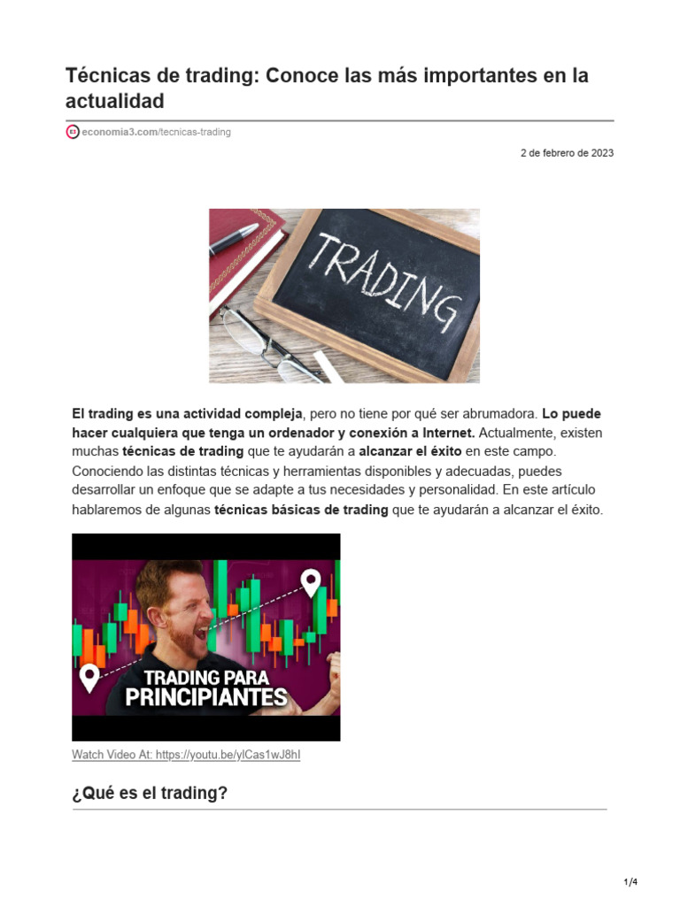 Técnicas de Trading Esenciales | PDF | Comerciante (Finanzas) | Negocios