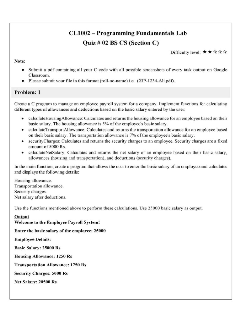 Quiz 2 (CS 1C) | PDF