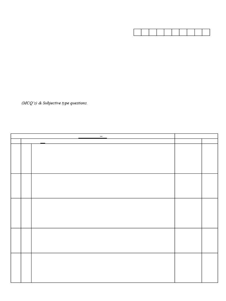SOM_Model Question Paper | PDF