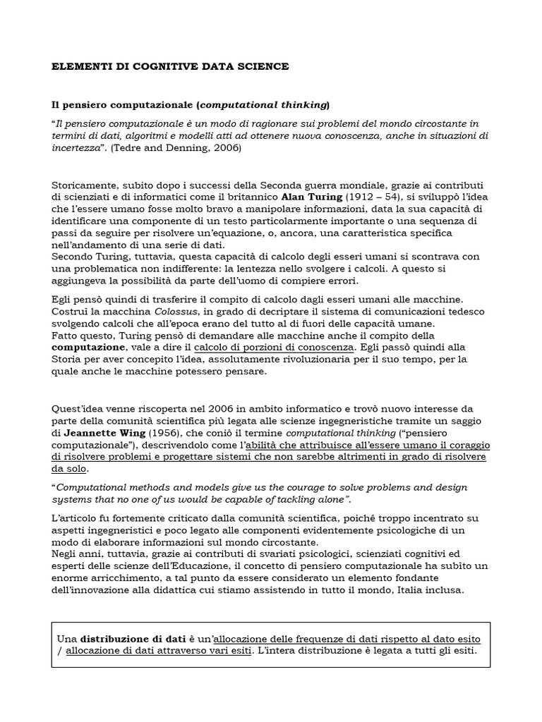 Elementi Di Cognitive Data Science | PDF