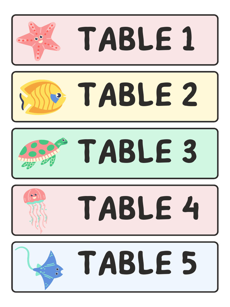 Table Labels | PDF