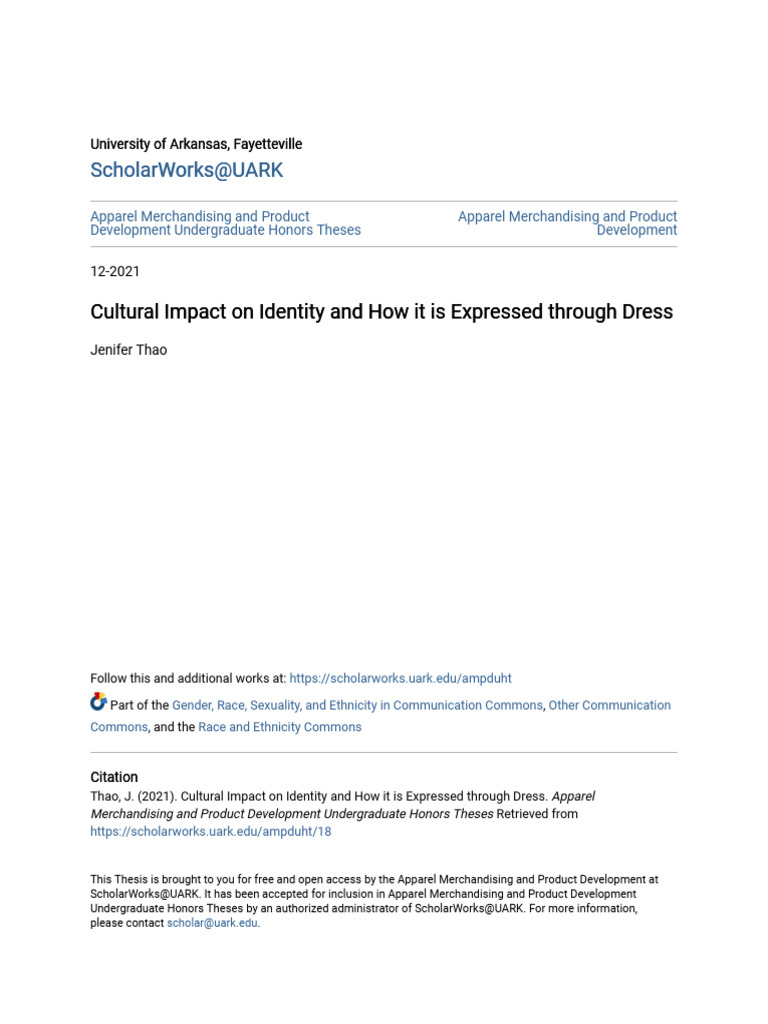 Cultural Impact On Identity and How It Is Expressed Through Dress | PDF ...