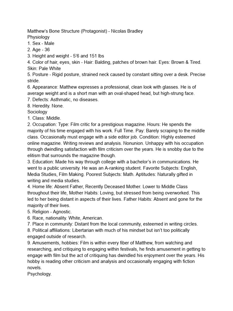 Bone Structure & Premise - James Cazares | PDF | Extraversion And ...