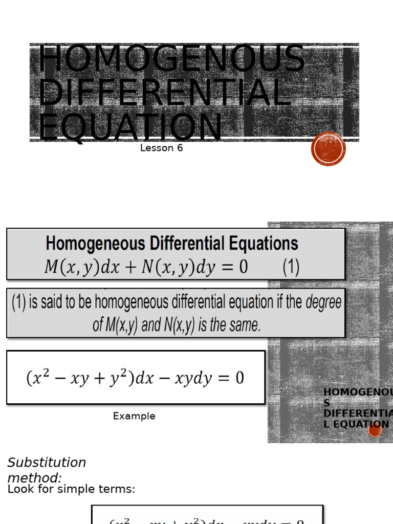 Homogenous Differential Equation | PDF