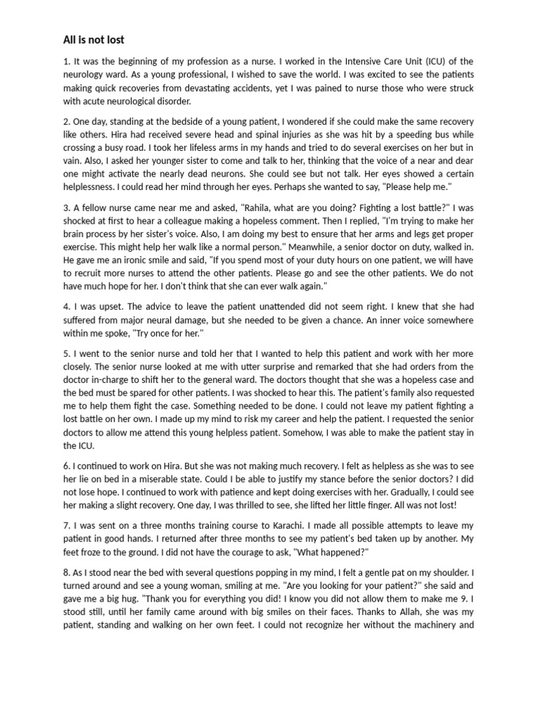 Lesson 9 All Is Not Lost | PDF