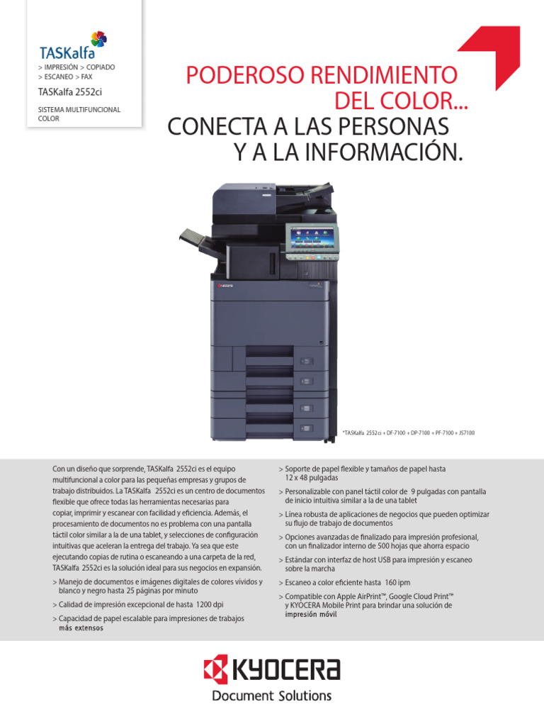 Kyocera TASKalfa 2552ci Folleto | PDF