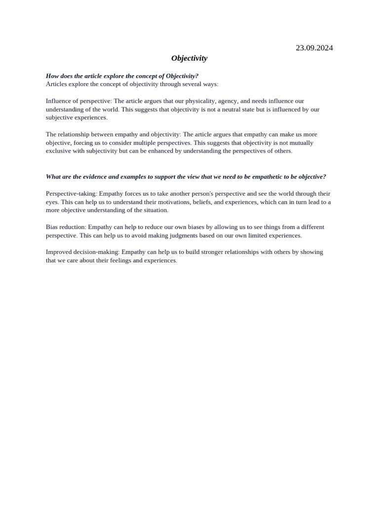 Objectivity | PDF