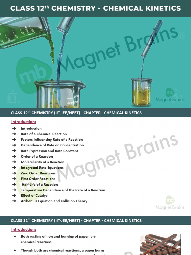 Class 12th - Chapter - Chemical Kinetics - Chemistry (Concept) | PDF