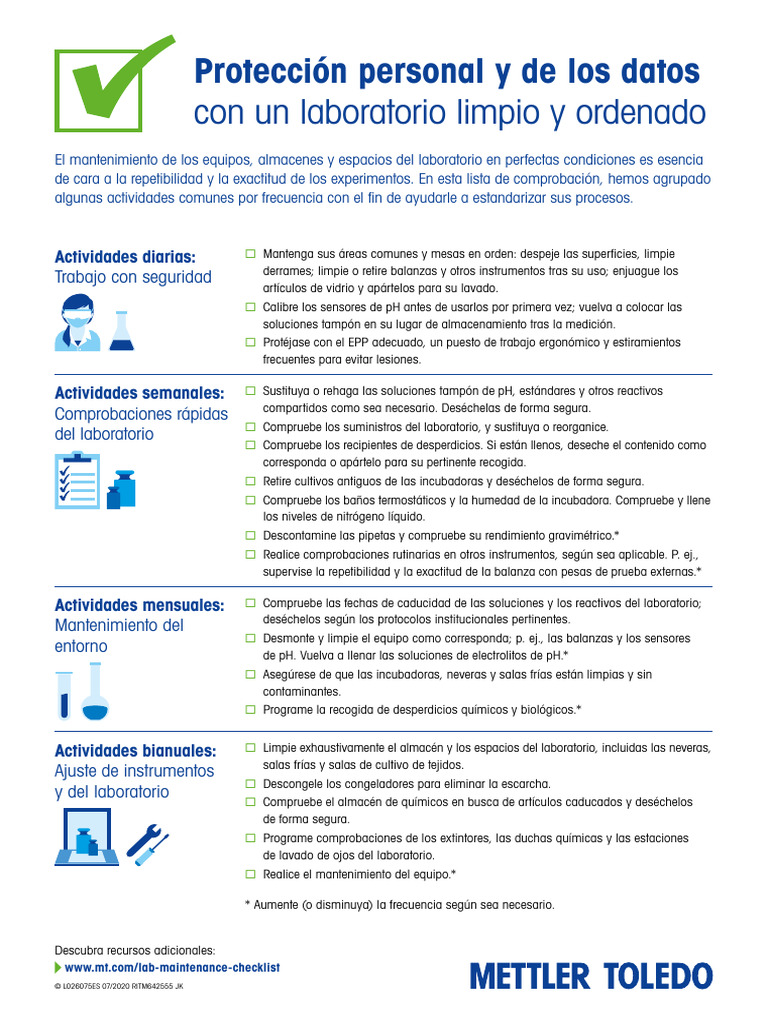 L026075ES_Poster_Lab_Cleaning_Checklists_A4_ES_LR | PDF