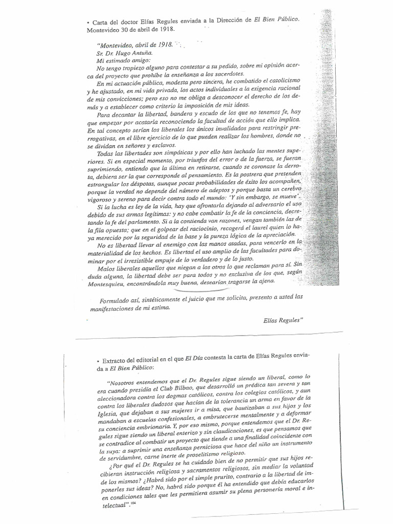 Carta Elías Regules | PDF