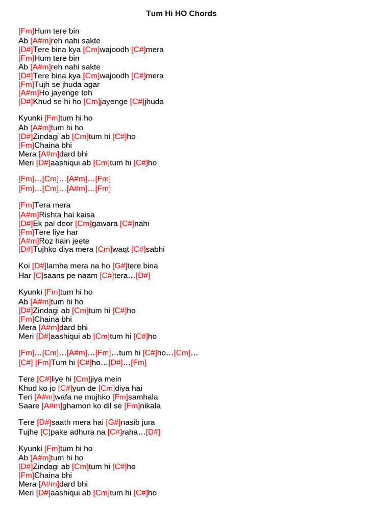 Tum Hi Ho | PDF