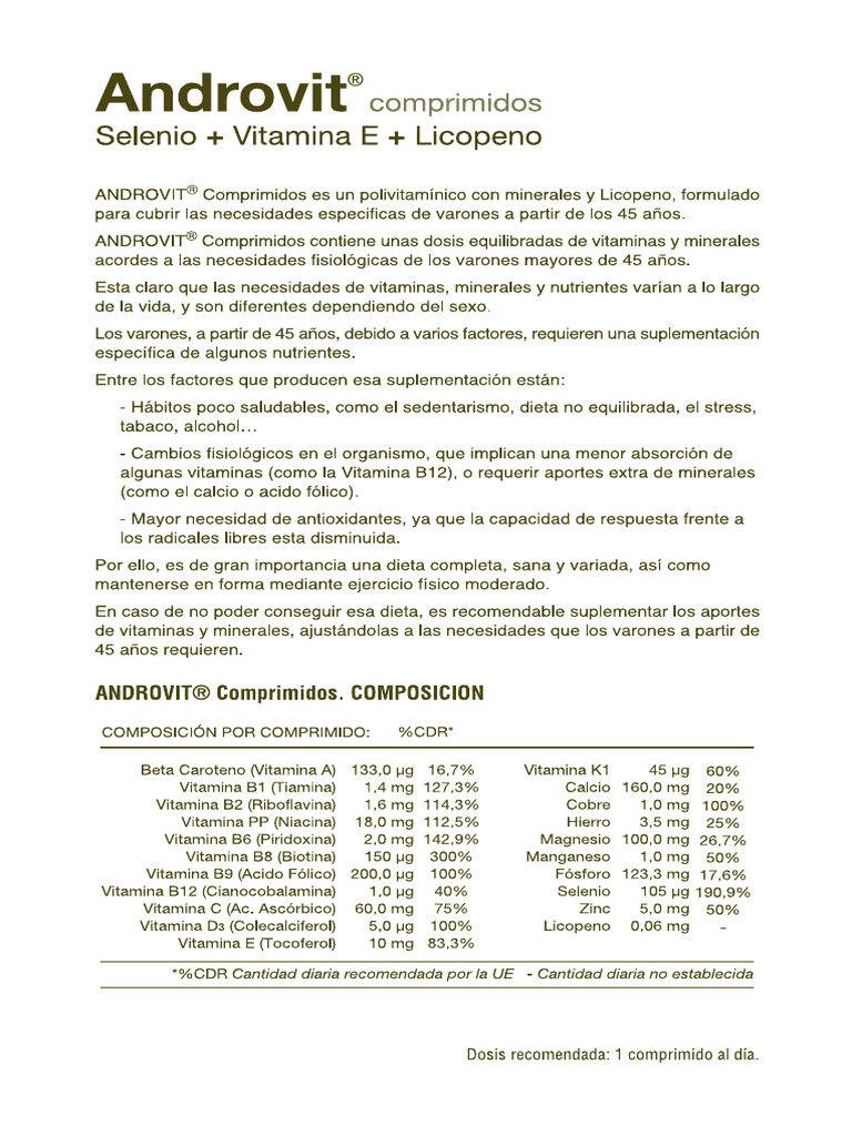 Prospecto ANDROVIT | PDF