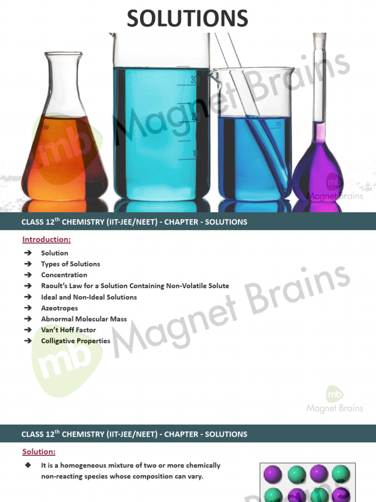 Class 12th - Chapter - Solutions - Chemistry (Concept) | PDF