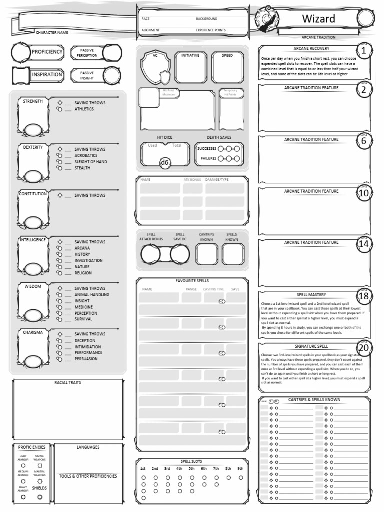 Wizard Us Letter Editable | PDF