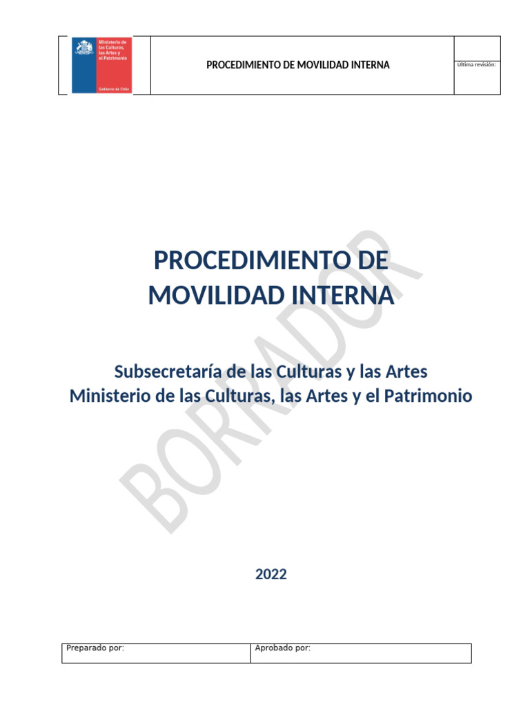 Propuesta - Procedimiento de Movilidad Interna Agosto 2024 | PDF