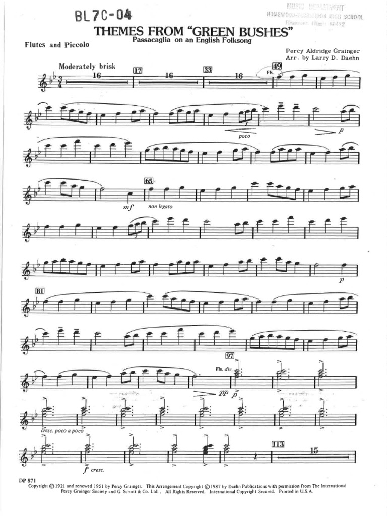Themes From Green Bushes Parts | PDF