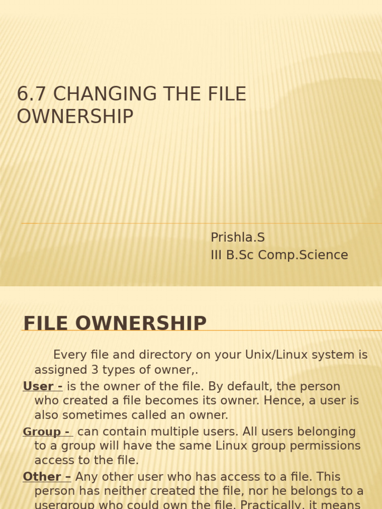 Changing File Ownership | PDF | Superuser | Computer File