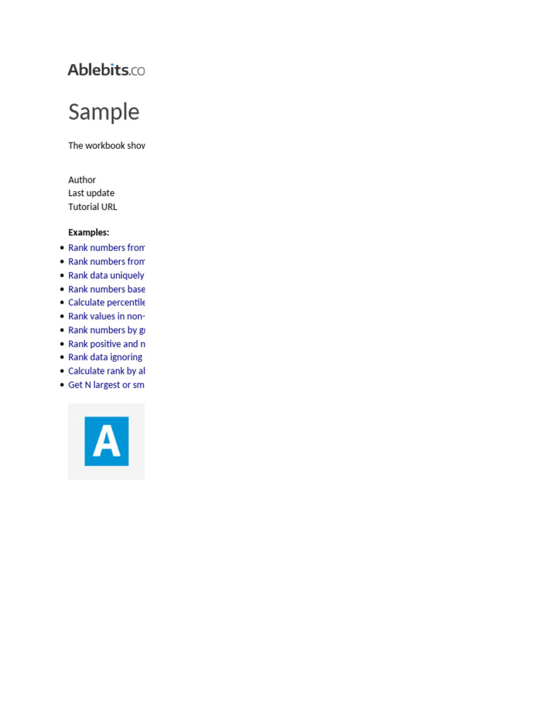 Excel Rank Function Pdf 8299