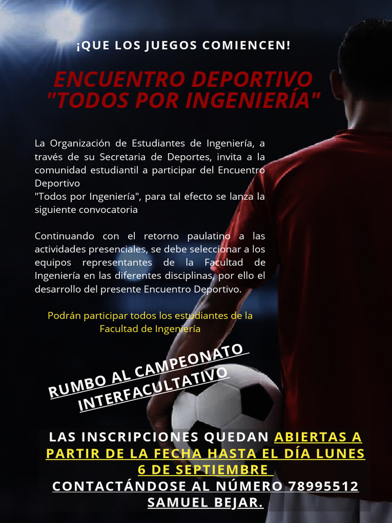 Convocatoria Encuentro Deportivo | PDF