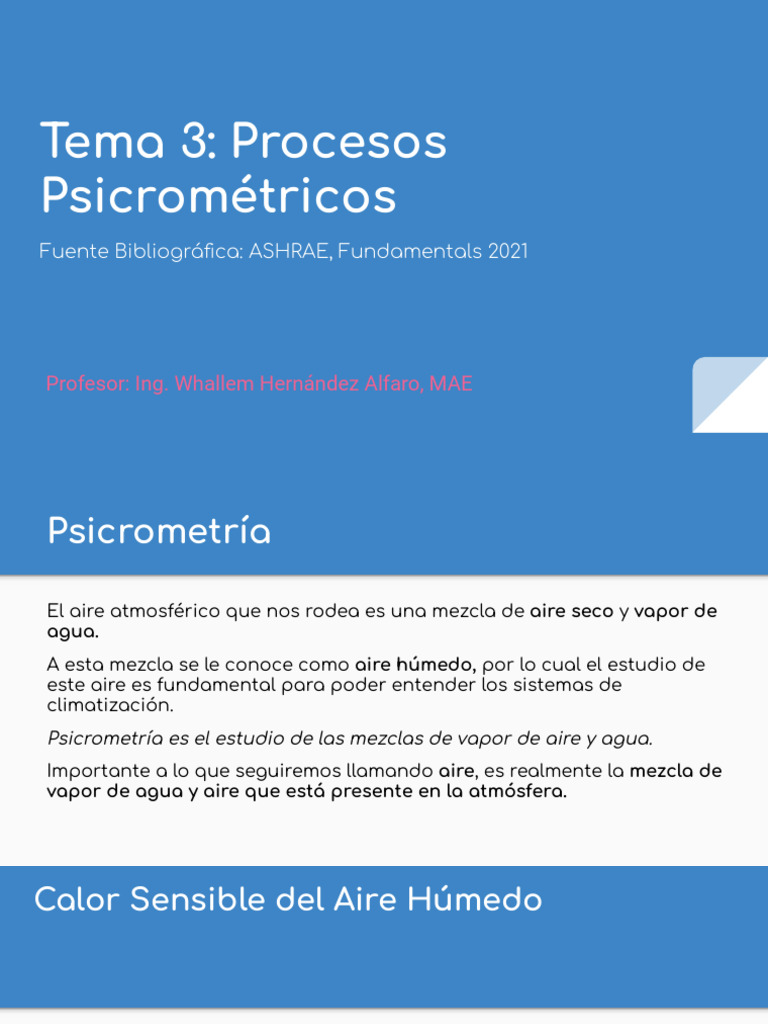 Tema 3 - Procesos Psicromericos | PDF