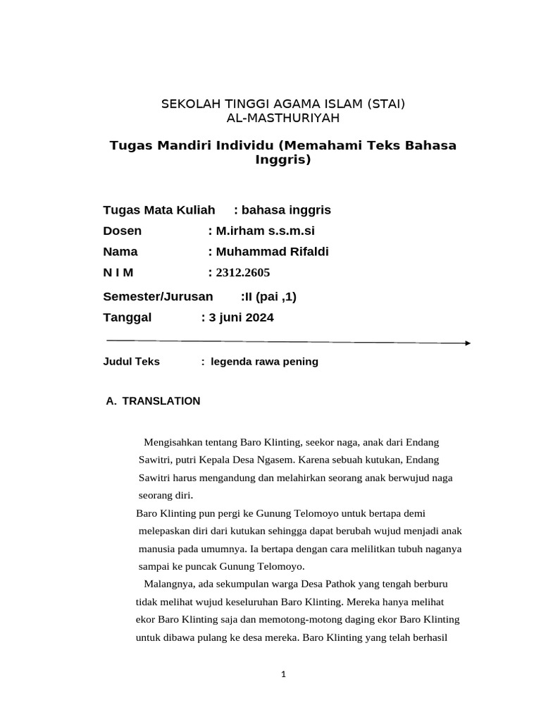 Format Tugas Mandiri Individu | PDF