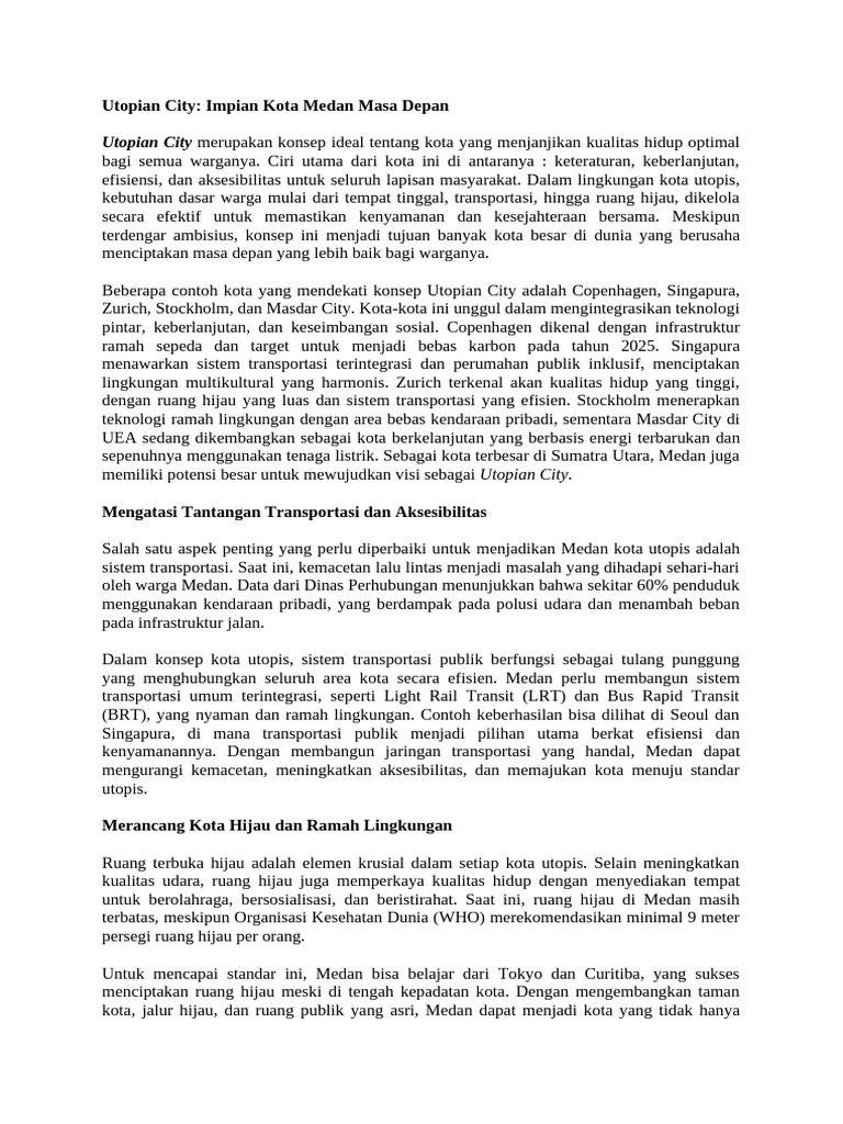 Utopian City | PDF
