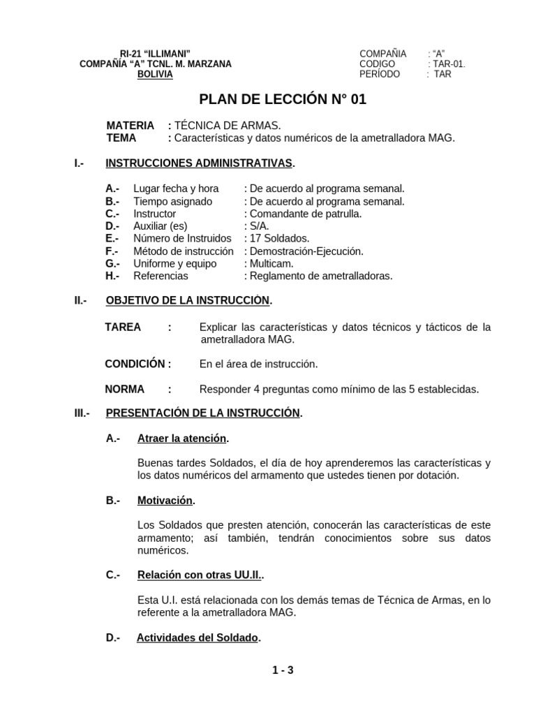 TAR1 Características y Datos Numéricos Del MAG | PDF | Componentes de ...