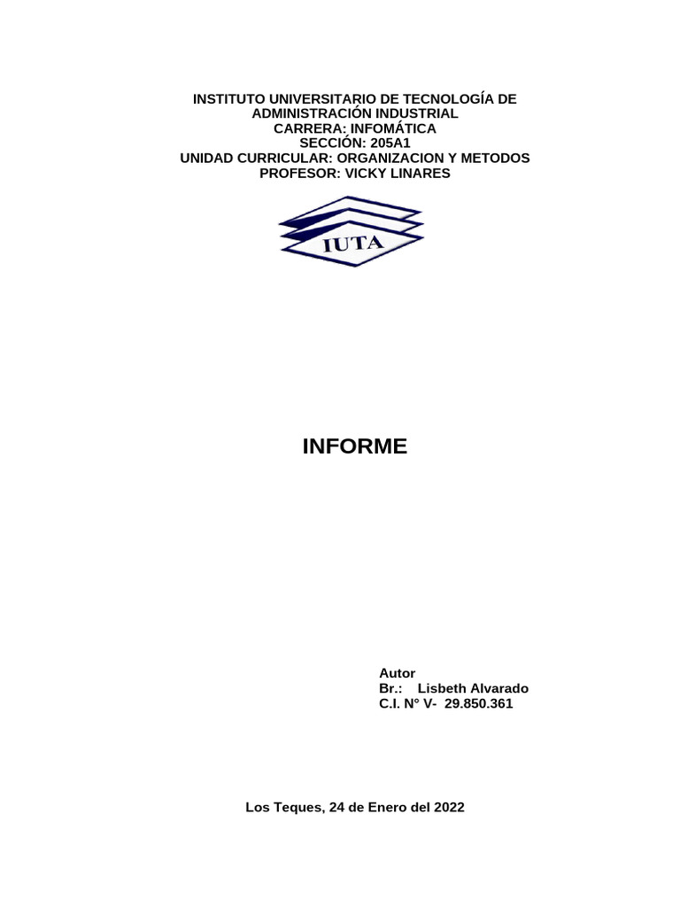 Informe-Lisbeth Alvarado | PDF