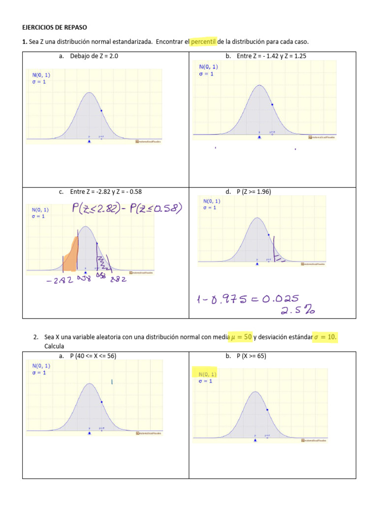 1-Ejercicios de Distribución Normal | PDF