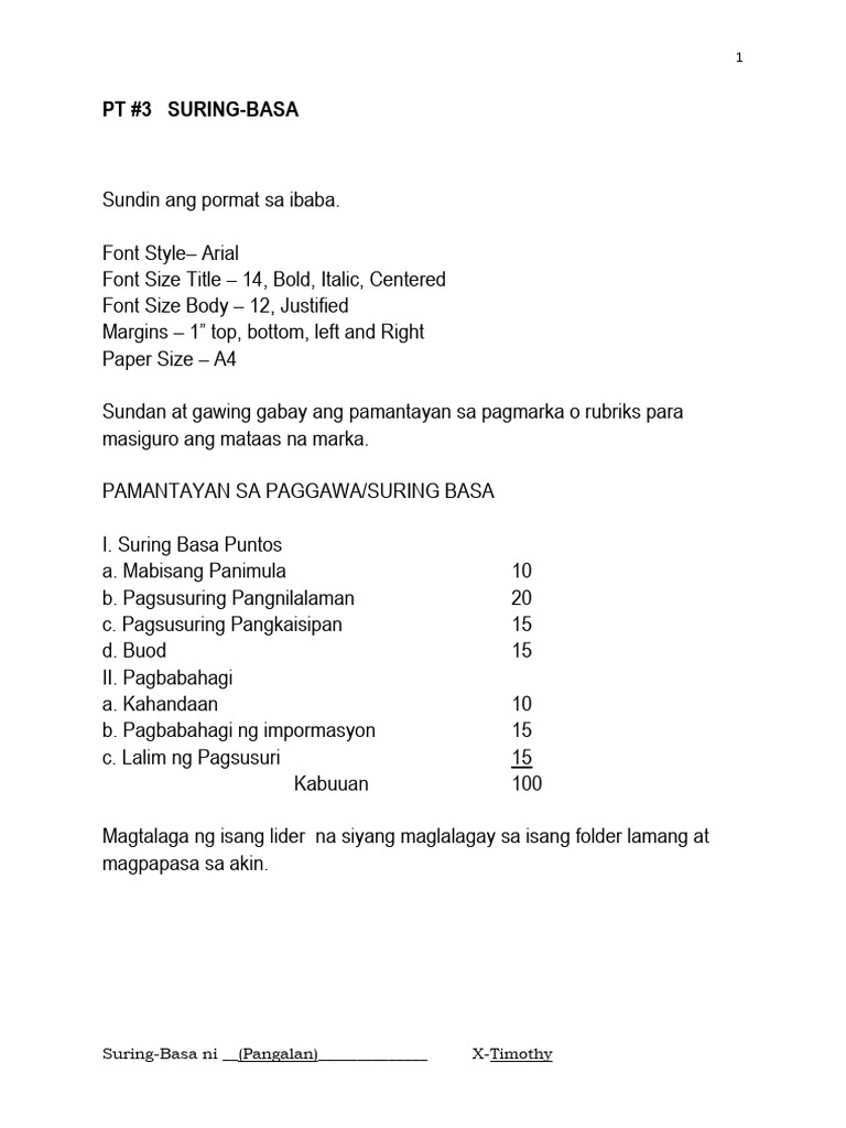 Suring Basa Template | PDF
