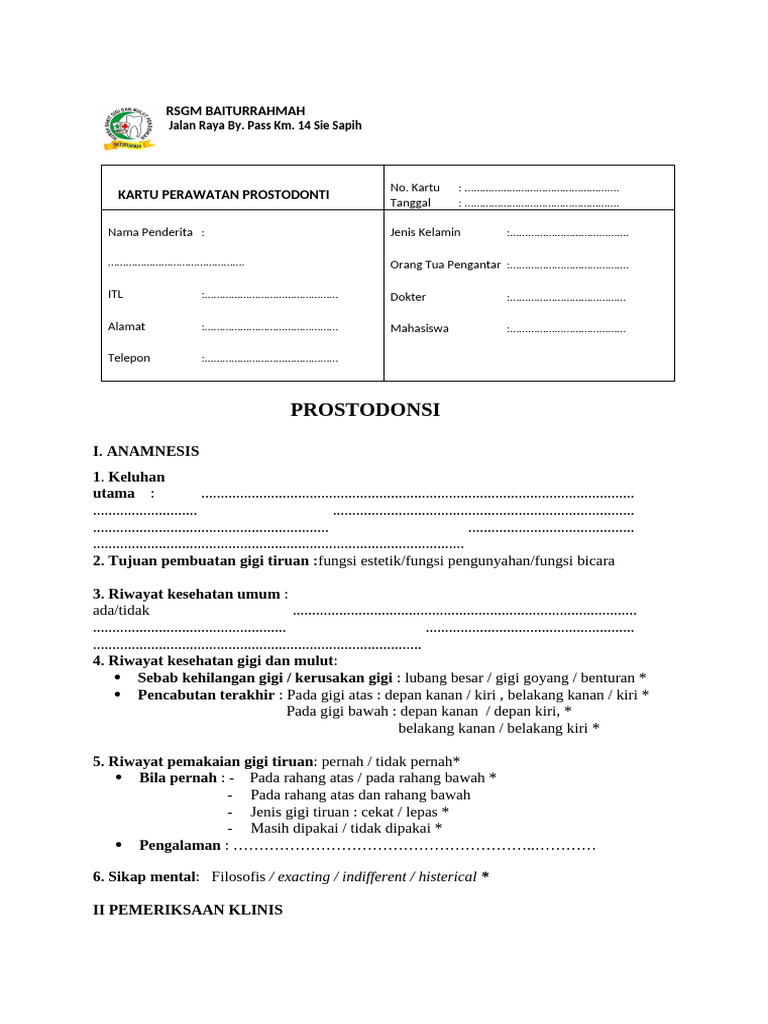 REKAM MEDIK PROSTO New | PDF | Soft Tissue | Foreign Language Studies