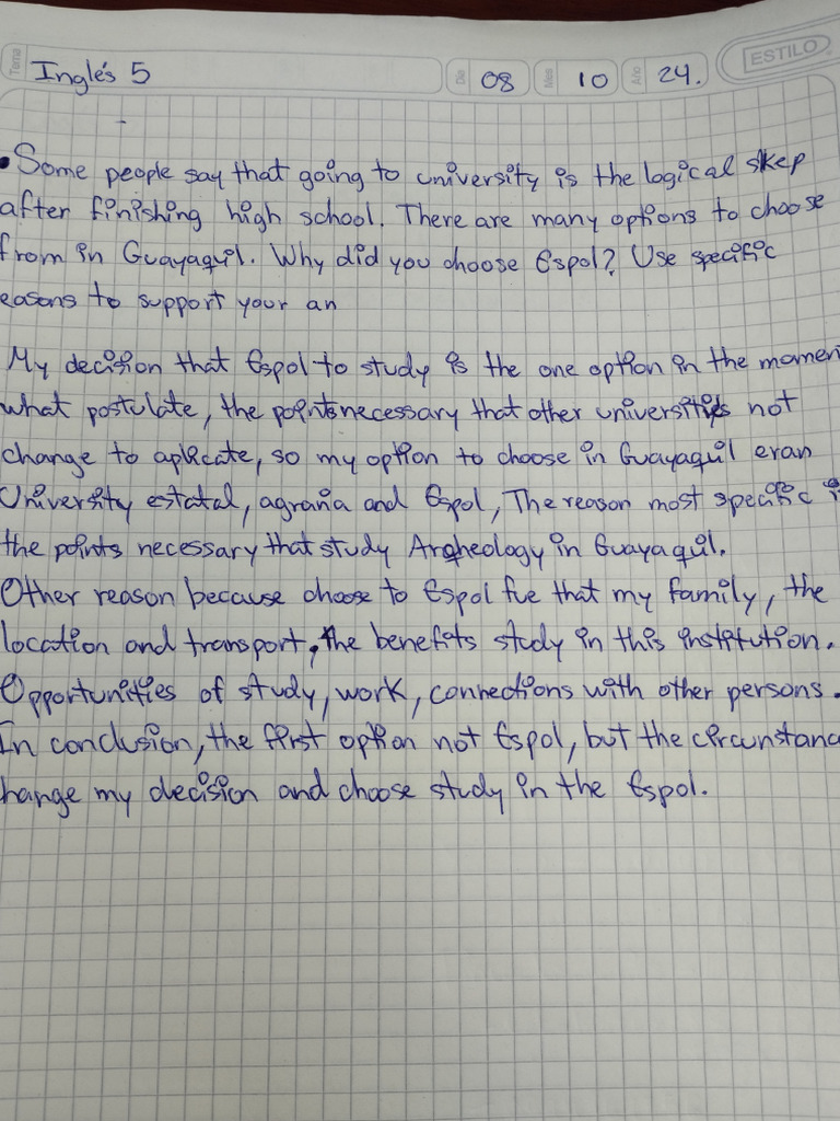 Essay in Class | PDF