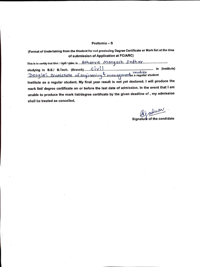 Undertaking Form Compressed | PDF