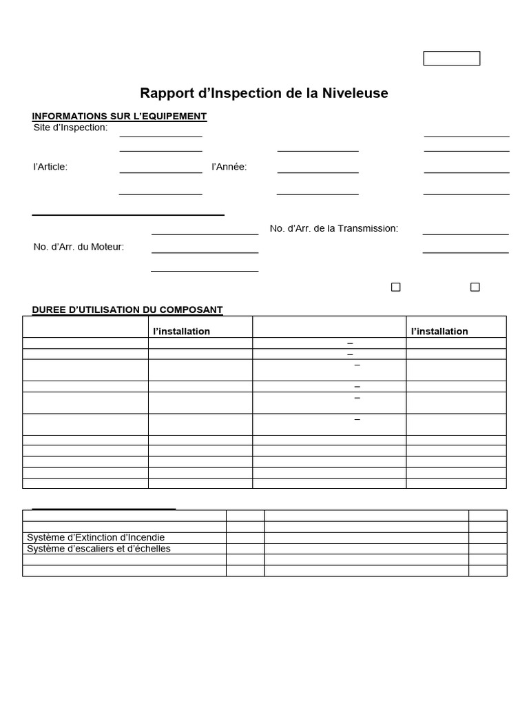Technical Inspection Report - Grader - FR | PDF
