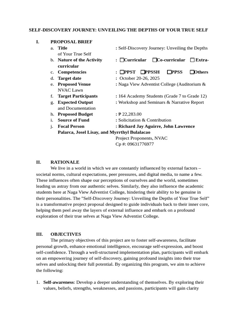 Project Proposal Final Real | PDF | Personal Development | Learning