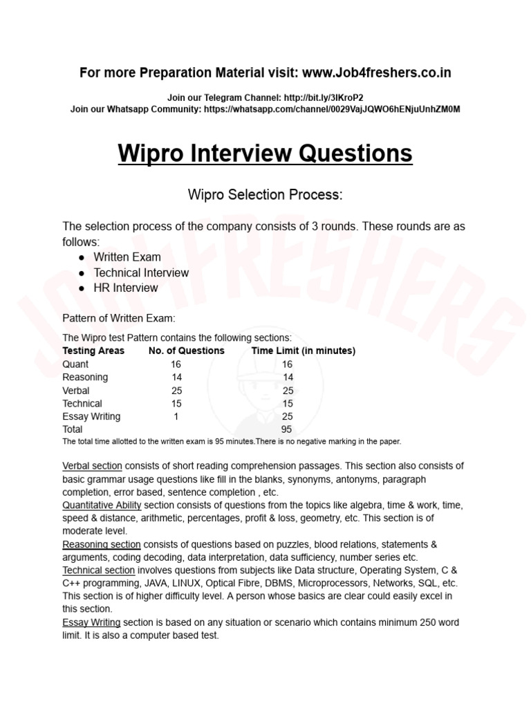 31 July Wipro Interview Question | PDF | Database Index | Teaching Methods & Materials