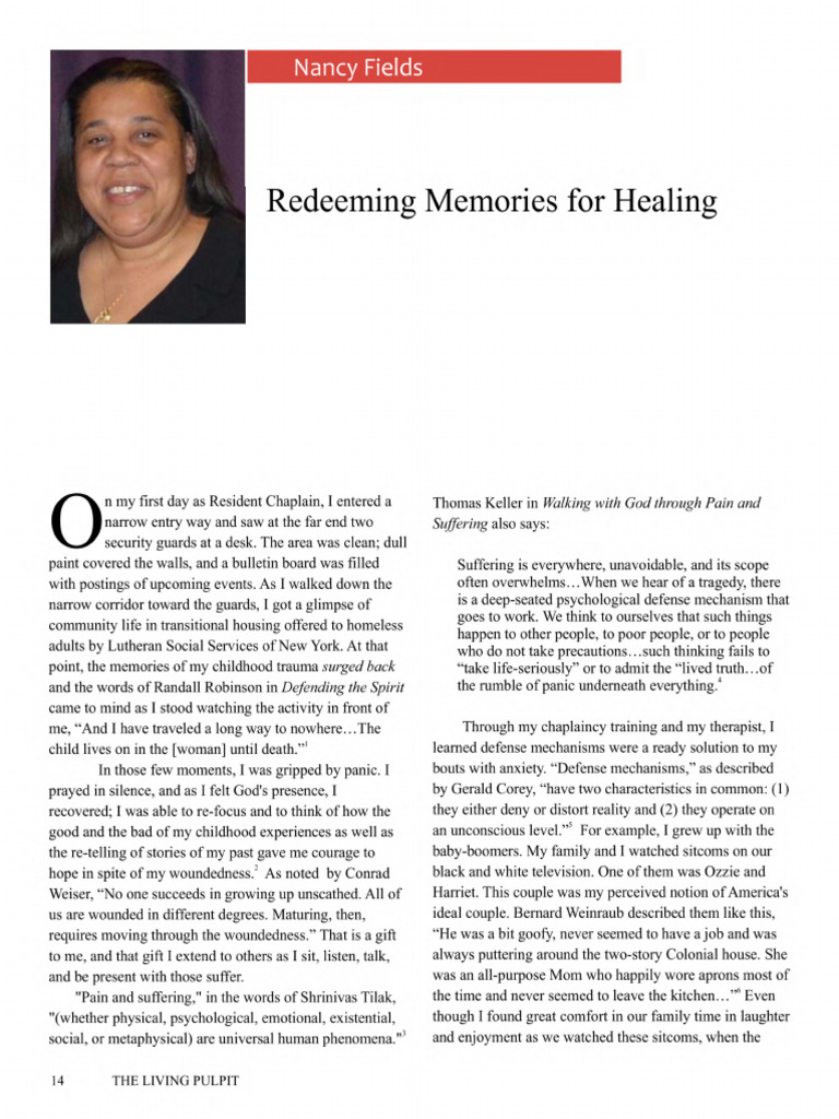 Redeeming Memories For Healing Nancy | PDF