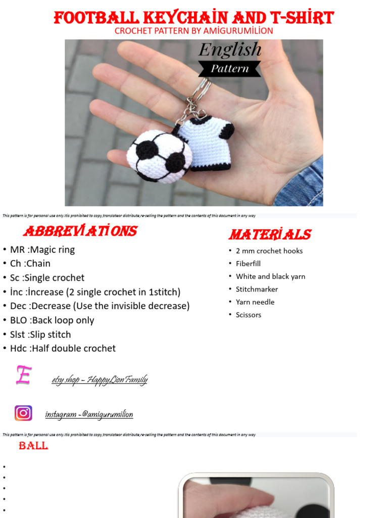 Footballandt Shirtkeychaincrochetpattern | PDF