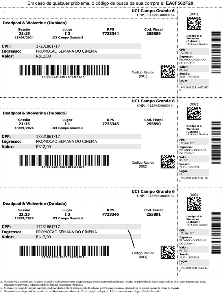 Ingresso-Pedido EA8F562F20 3 | PDF