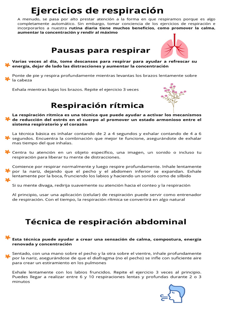 Ejercicios de Respiración | PDF
