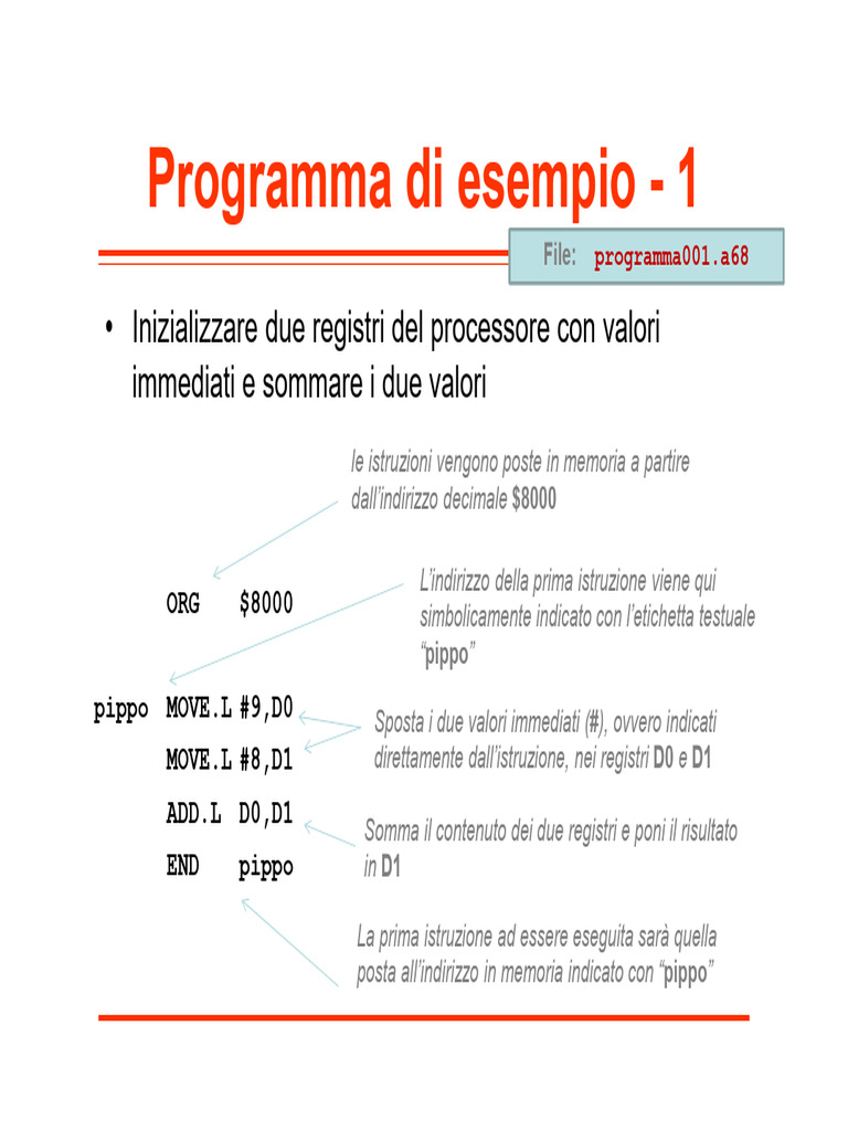 (L26 2) Assembly M68000-Esempi1-5 | PDF